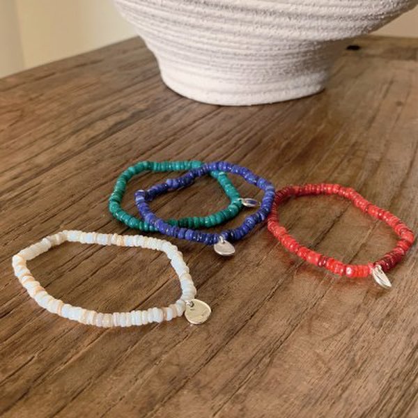 컬러 자개 비즈 팬던트 액운 우레탄 925 팔찌 - SSG.COM