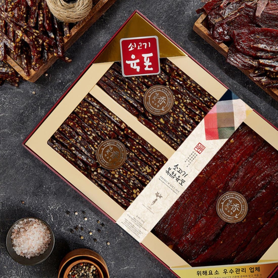 *SSG단독* 미소향 국내산 소고기 복합육포 선물세트 490g/쇼핑백(쇼핑백포함), 믿고 사는 즐거움 SSG.COM