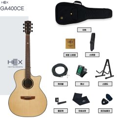 (앰프증정)헥스 통기타 GA400CE+사은품세트(EQ통기타)(픽업기타) - SSG.COM