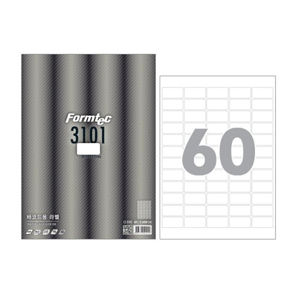 폼텍 LS-3101 바코드용 레이저 잉크젯 라벨 60칸 100매 A4 - SSG.COM