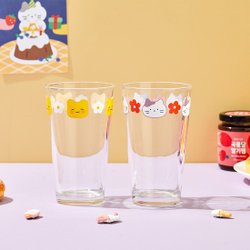 [버터샵] 버터패밀리 유리컵 460ml 2P SET 버터군+밀크캣 - SSG.COM