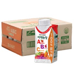 파스퇴르 유기농 100% 실온 야채농장 ABC 주스 200ml (20팩) - SSG.COM