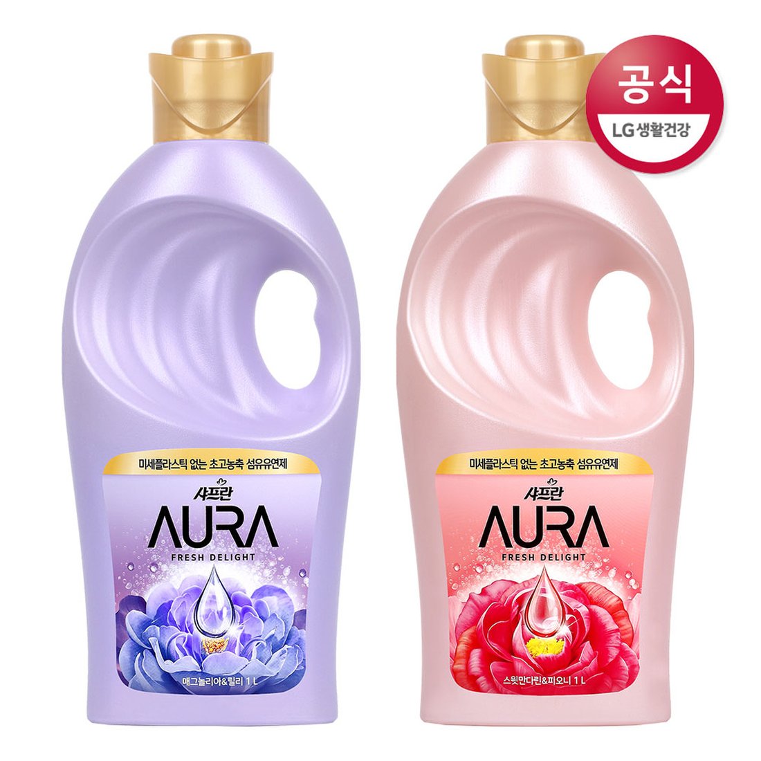 [미세플라스틱FREE] 샤프란 아우라 프레쉬딜라이트 섬유유연제 용기 1L x2개, 믿고 사는 즐거움 SSG.COM