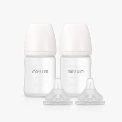 [쁘띠엘린] 모윰 안심코팅 노꼭지 유리젖병 150ml 2팩+젖꼭지(2p) - SSG.COM