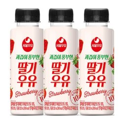 서울우유 과즙이풍부한 딸기우유 갈아넣은 딸기퓨레 220ml x 10개 (무료배송) - SSG.COM