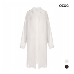 [OZOC] 여성 시스루 라인 셔츠형 롱 원피스 - SSG.COM