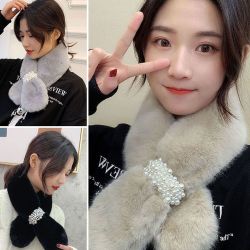 여성 페이크퍼 진주 포인트 털 머플러 BYK-093 - SSG.COM