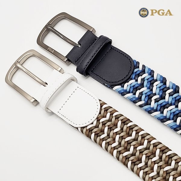 PGA 남자 골프 이태리 가죽 배색 탄력밴드 벨트 TA2386326 - SSG.COM