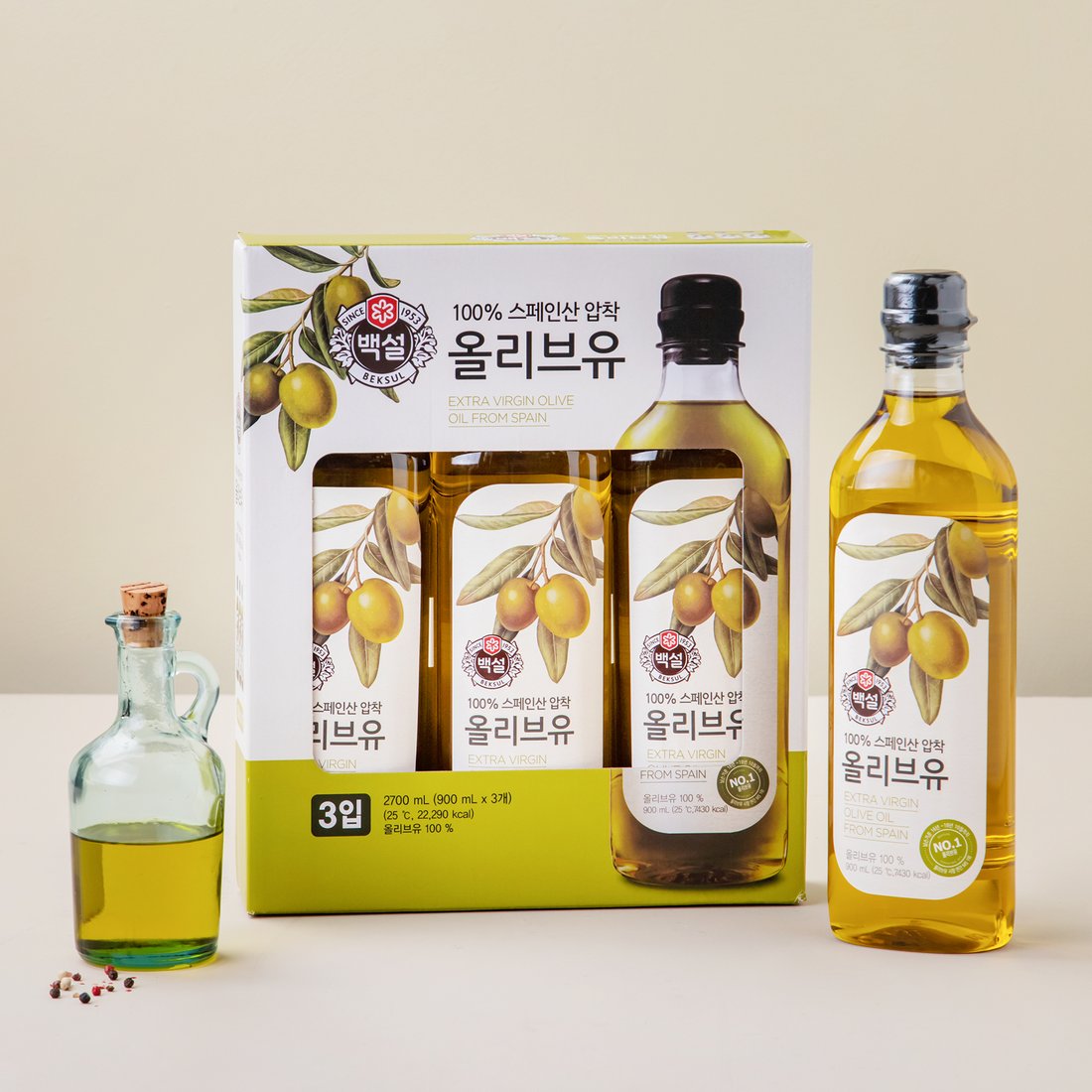 CJ 백설 올리브유 900ml X 3입, 믿고 사는 즐거움 SSG.COM