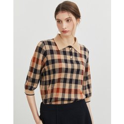 [닥스 여성] [[23FW]] DLSW3D992I3 [D-GIFT] 베이지 체크 울100 카라니트 - SSG.COM