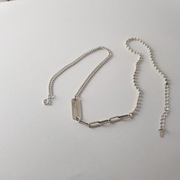 [삭제 146][BELLA.DOI] 실버 925 쓰리 믹스체인 목걸이 (S6842082) - SSG.COM