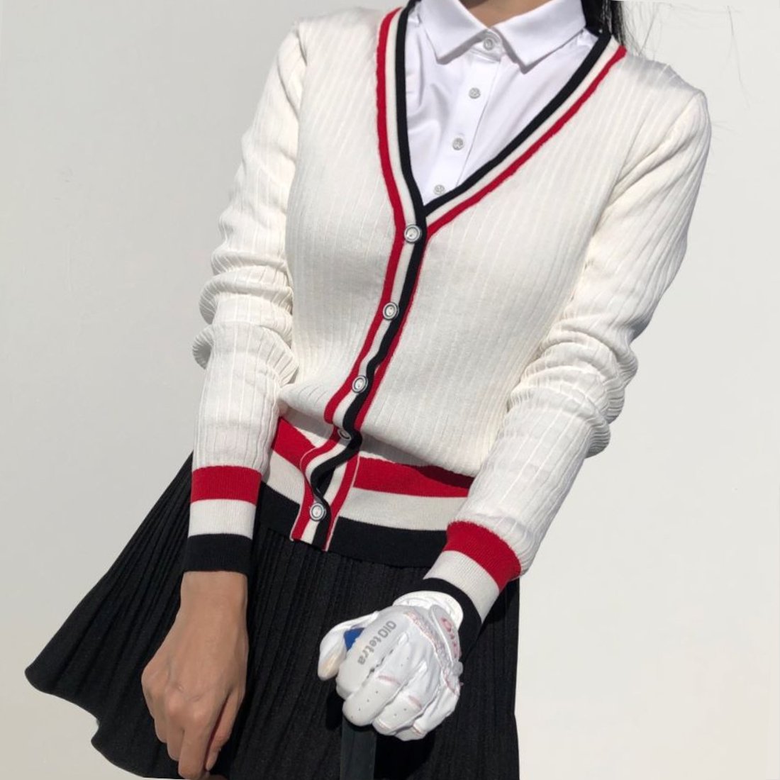 로로얼로이 여성골프복 간절기 티셔츠 꿀벌 브이넥 골프니트가디건 로로얼로이 골프웨어 믿고 사는 즐거움 Ssgcom