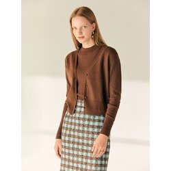 LEANNA V-neck fine wool knit cardigan (Brown) - SSG.COM