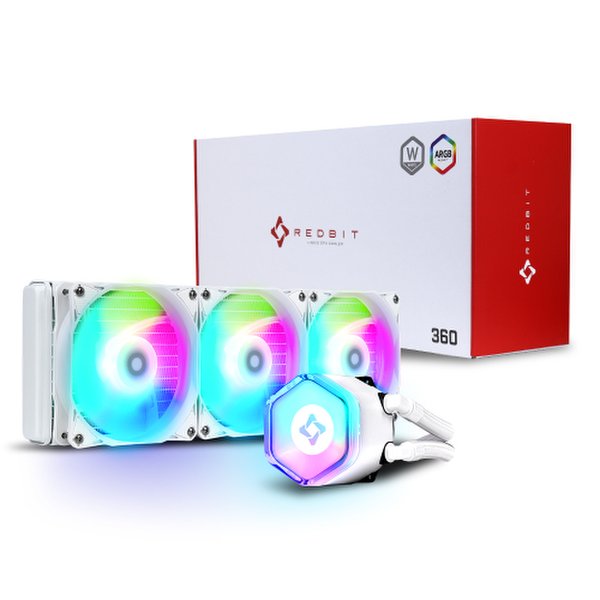 이엠텍 REDBIT 360 ARGB 화이트 CPU 수랭 쿨러 - SSG.COM