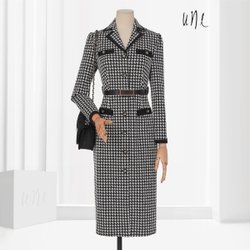 윈(une) [77까지][벨트set]엣지칼라클래식패턴원피스 - SSG.COM