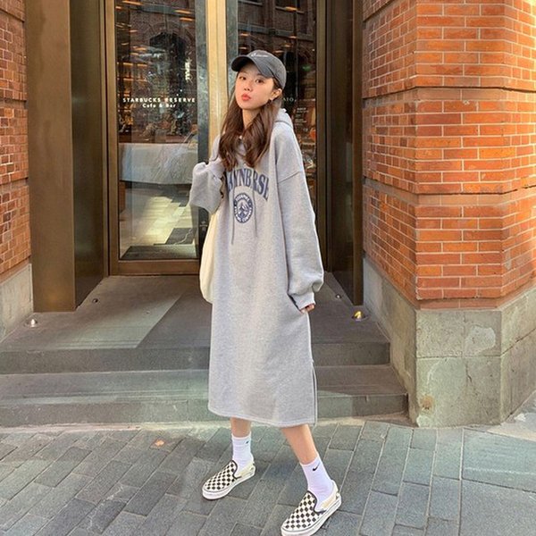 과라스 영문 기모 후드 롱원피스 USH-500198 - SSG.COM