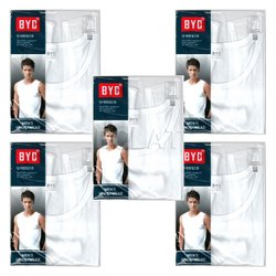 BYC 단색 남성 탱크탑 런닝 5종 세트 BYE1006-WH - SSG.COM