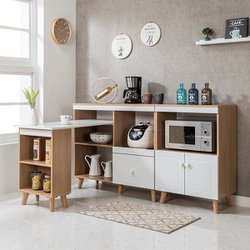 제니마 심플 주방 수납 식탁 렌지대 세트 1600 - SSG.COM