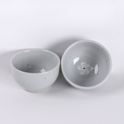 고백자 국산도자기 꽃 술잔 210ml - SSG.COM