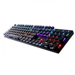 ABKO HACKER K840 조약돌 레트로 키캡 축교환 레인보우LED 게이밍 기계식 블랙 청축 - SSG.COM