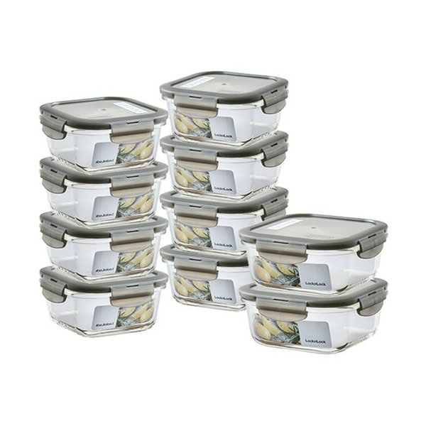 락앤락 유로글라스 실속구성 정사각 10P 세트 (300ml 4P+500ml 4P+750ml 2P) - SSG.COM