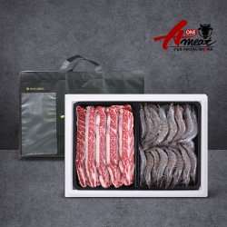 [에이원미트][냉동]LA갈비+흰다리새우 혼합세트(La갈비 900g이상*2팩+흰다리새우1KG 35미) - SSG.COM