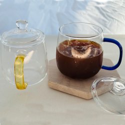 뚜껑있는 내열 유리 머그컵 490ml 1P세트 - SSG.COM