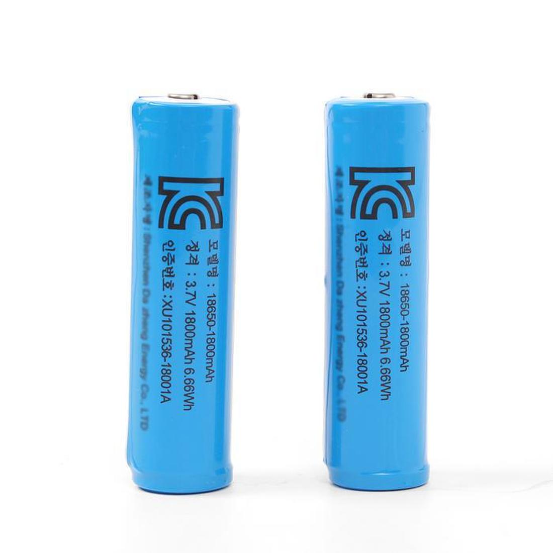 KC인증 18650 배터리 1800mAh 리튬이온 충전지 2p세트 (S11083545), 믿고 사는 즐거움 SSG.COM