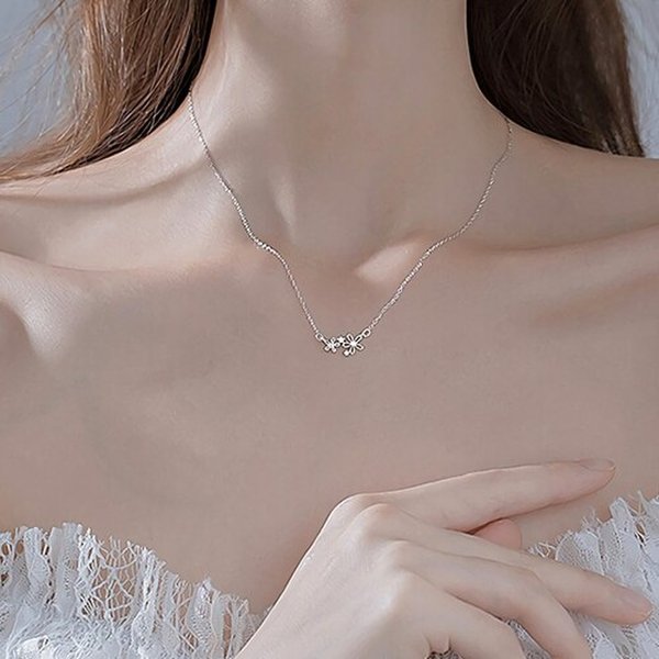 여성 데일리 트윈 플라워 은목걸이 실버 925 - SSG.COM