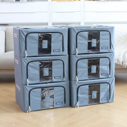 무지 원단 패브릭 와이어 리빙박스 56L 고급형 6개 - SSG.COM