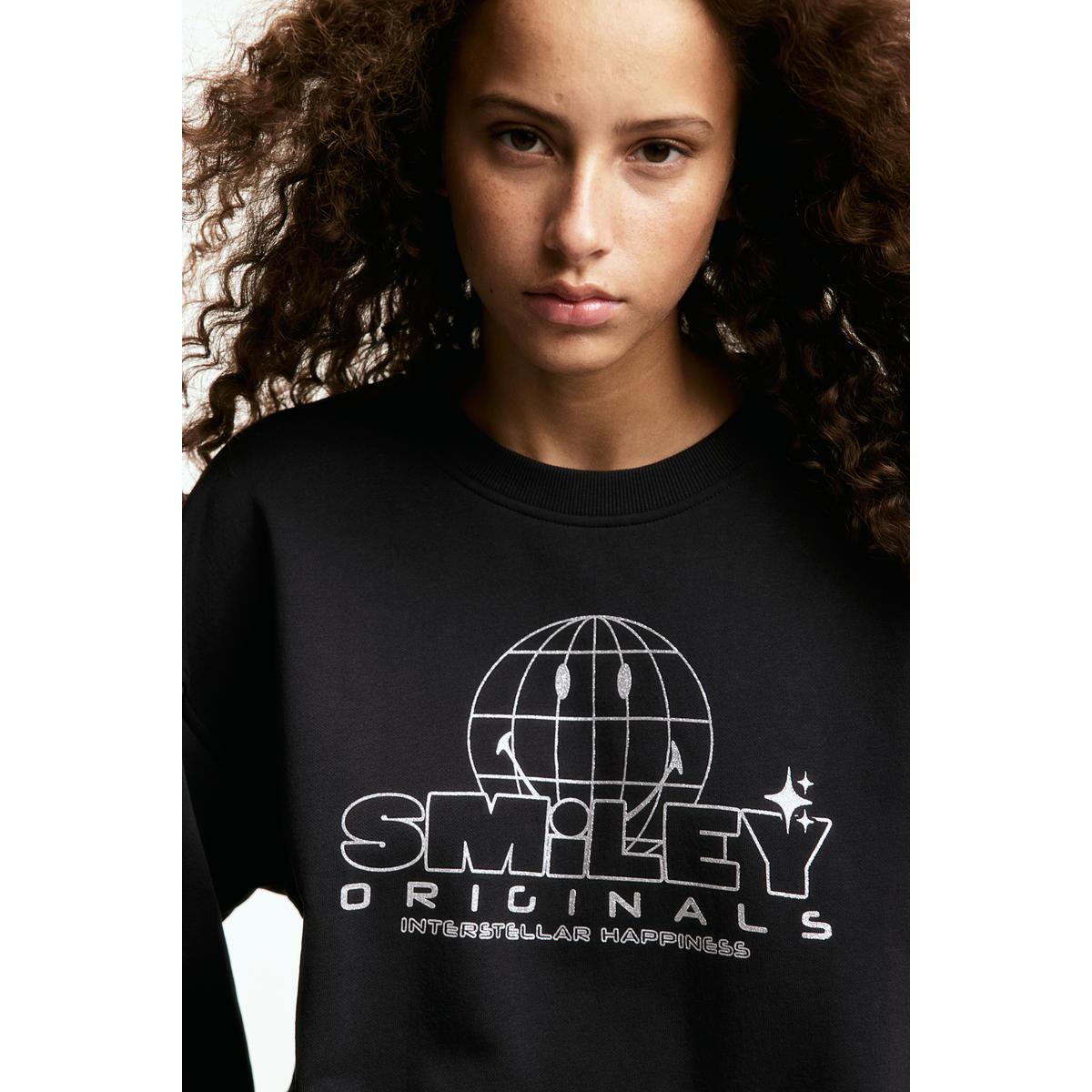 프린트 스웨트셔츠 다크 그레이/Smiley® 1172984006 - SSG.COM