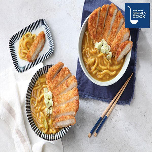 [심플리쿡] 돈까스카레우동 1040g 2인분 쿠킹박스 - SSG.COM