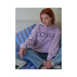 Lossy Signature Printing Hoodie Purple - SSG.COM