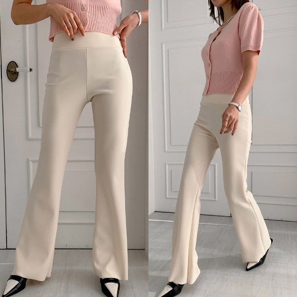 여성 와이드 밴드 부츠컷 팬츠 사방스판 (PTS-530) - SSG.COM