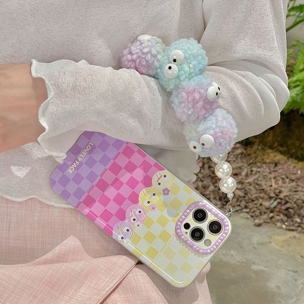 아이폰 12 프로 맥스 11 XR XS MAX 8 SE2 파스텔 왕눈 인형 폼폼 진주 스트랩 예쁜 휴대폰 케이스 - SSG.COM