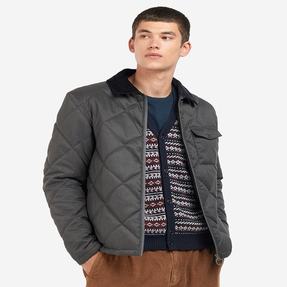 [23SS] [BARBOUR] 남성 차콜그레이 Orion Shirt 퀼트 재킷 (URJU3E104CG), 믿고 사는 즐거움 ...