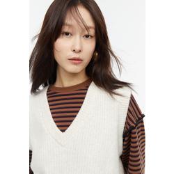 버튼 프런트 스웨터 베스트 크림색 1220174001 - SSG.COM