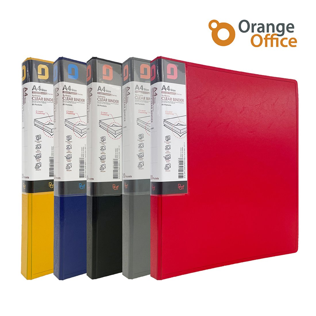 오렌지오피스 A4 PP 내부포켓 인덱스 D링 플러쉬 클리어 바인더 20매, 40매, 60매, 믿고 사는 즐거움 SSG.COM