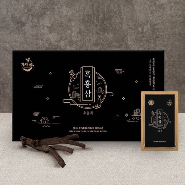 [가재골] 5년근 프리미엄 흑홍삼 추출액 90ml x 50포 1박스 - SSG.COM