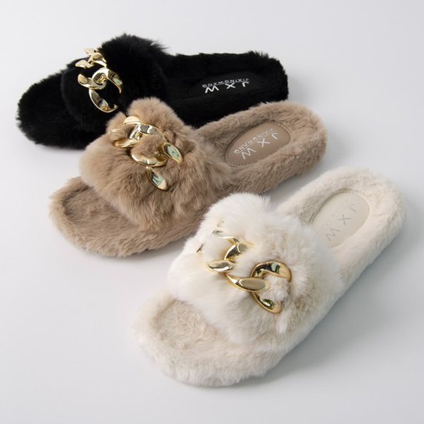 쿠키세븐 Y0162 골드체인 털 슬리퍼225-250 - SSG.COM
