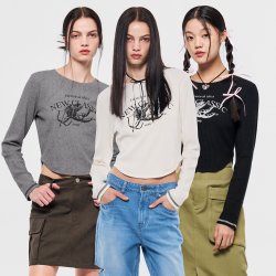 WOMAN 뉴클래식 엔젤 리브드 티셔츠 [3COL] / WBC3L01503 - SSG.COM