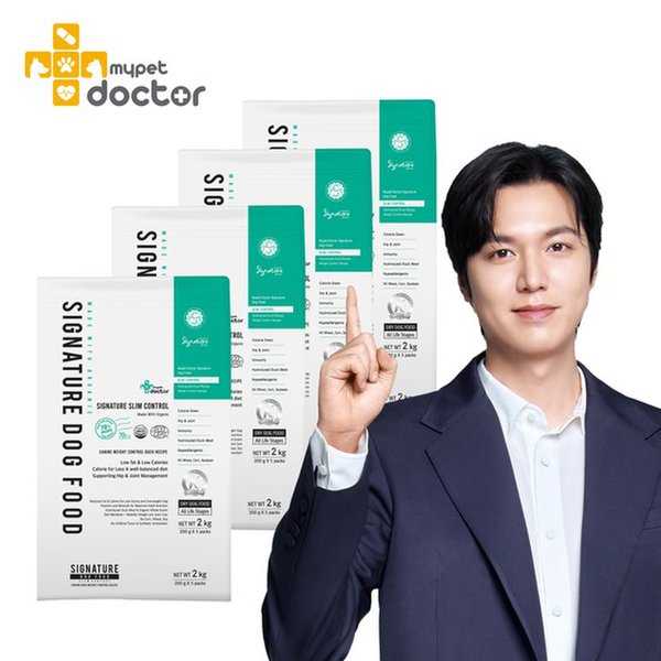 [마이펫닥터] 시그니처 슬리밍 컨트롤 강아지 사료 유기농70% 관절 슬개골 다이어트, 2kg, 4ea - SSG.COM