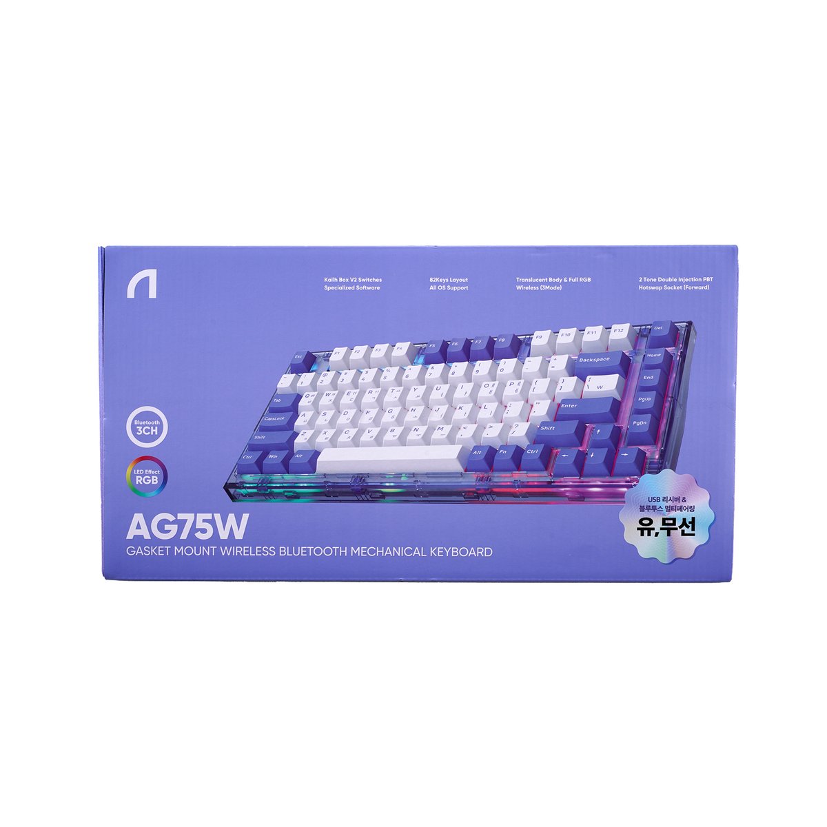 ABKO 키보드 AG75(BT,유/무선,저소음적축,블루) - SSG.COM
