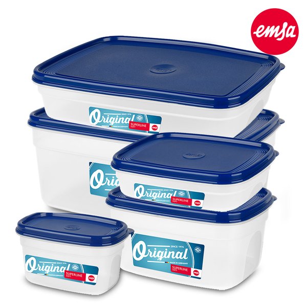 [엠사]슈퍼라인 사각찬통(0.5L,1.0L,1.7L,2.5L,4.5L)5P세트 - SSG.COM