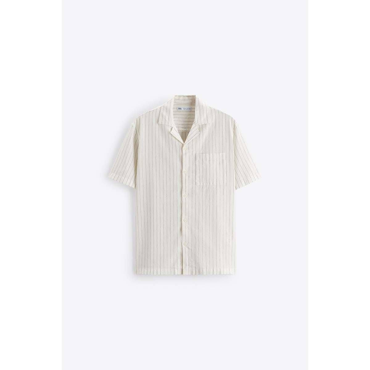 자라 스트라이프 코튼 린넨 셔츠 1063/056 ECRU - SSG.COM