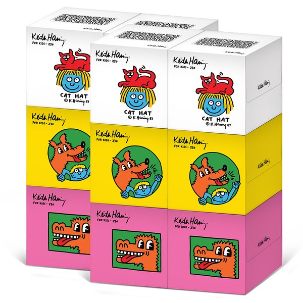 한예지 키스해링 미용티슈 키즈 230매 6입 2팩 - SSG.COM