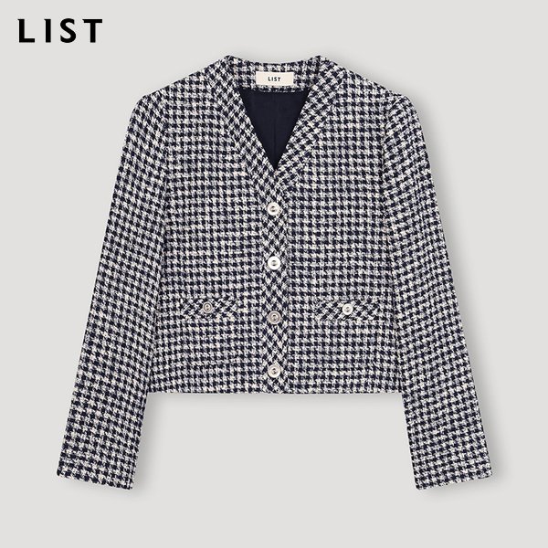 하운드투스 브이넥 트위드 재킷_TWWJKN50110_NA - SSG.COM