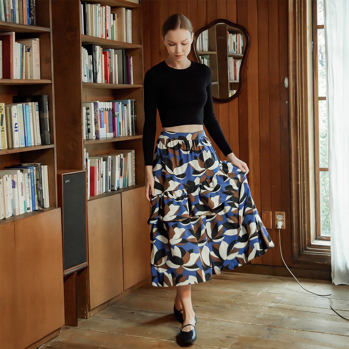 블루블랙 프릴 스커트 LWKIASK0234-BB - SSG.COM