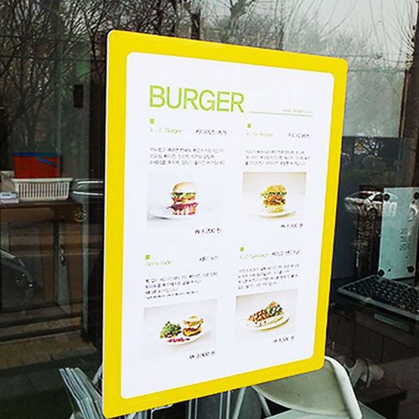 가격 판넬 거치대 꽂이 부착형 노랑 A4 - SSG.COM