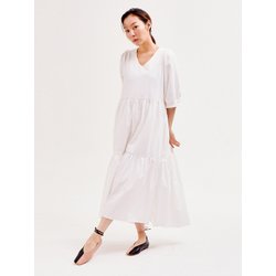 Puff Shoulder Dress WHT - SSG.COM